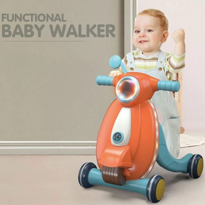 Functional Scooter Style Baby Walker – Sit-to-Stand Push Walker with M ...